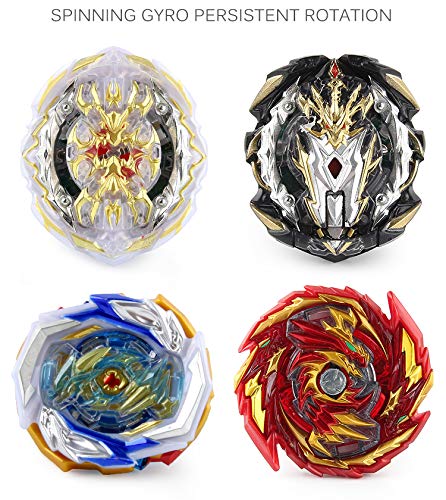 RGoal 4 in 1 Bey Burst Battaling Tops Set, Burst Starter Top Set with 4D Launcher(Gold)