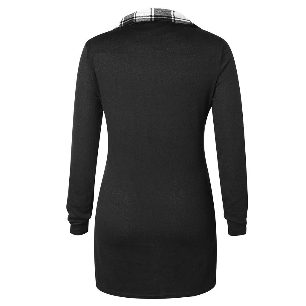 Blouses for Womens, FORUU St. Patrick's Day Clover Ladies Sales 2020 Under 10 Valentine's Day Best Gift for Girlfriend Long Sleeve Plaid Turtleneck Tartan Tunic Sweatshirt Pullover Tops