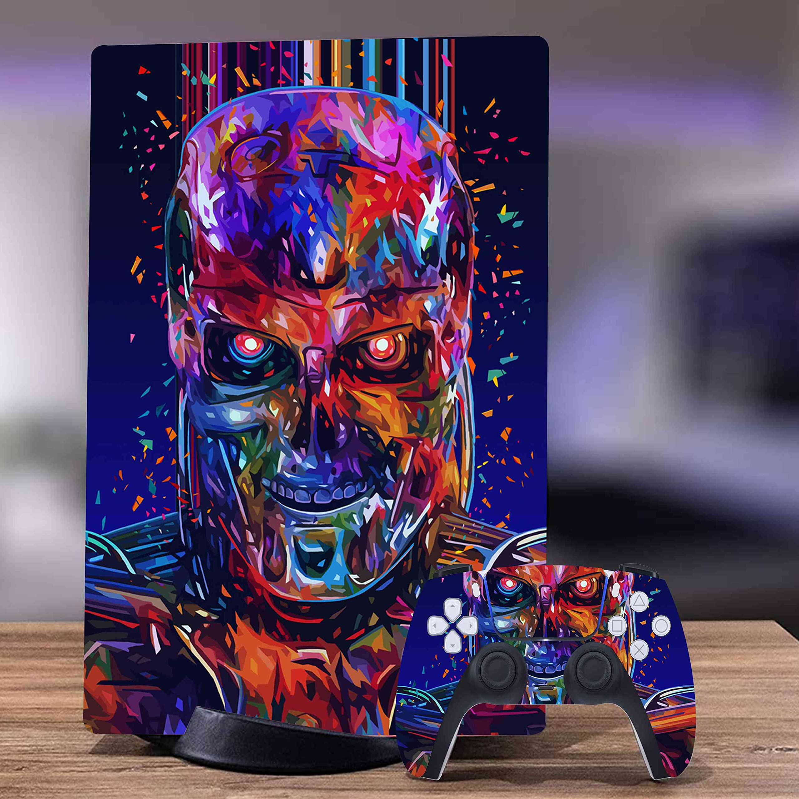 BOZTYRI P-S5 disc Version Anime Skin for Console and Controllers Vinyl Sticker, Durable, Scratch Resistant, Bubble-Free, Compatible with Playstation 5(Disk Edition)