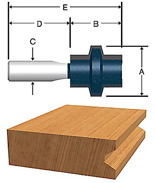 BOSCH 84510M 1-1/4 In. x 1-1/4 In. Carbide Tipped Wedge Groove Bit