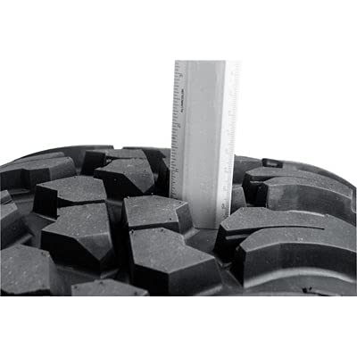 Four 28x10-14 Tusk TERRABITE Heavy Duty 8-Ply Radial UTV Tires mounted on Tusk TINTIC Wheels - For KAWASAKI TERYX 750 800 - Includes Lug Nuts (4+3 Wheel Offset, Milled Black)