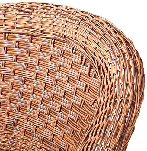 Jeco Set of 2 Wicker Rocker Chairs, Honey