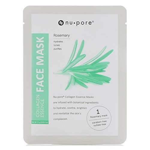 Nu-Pore Collagen Essence Face Mask Set, Pomegranate & Rosemary, 2 Single-Use Masks, 0.85 fl oz (25 g) Each