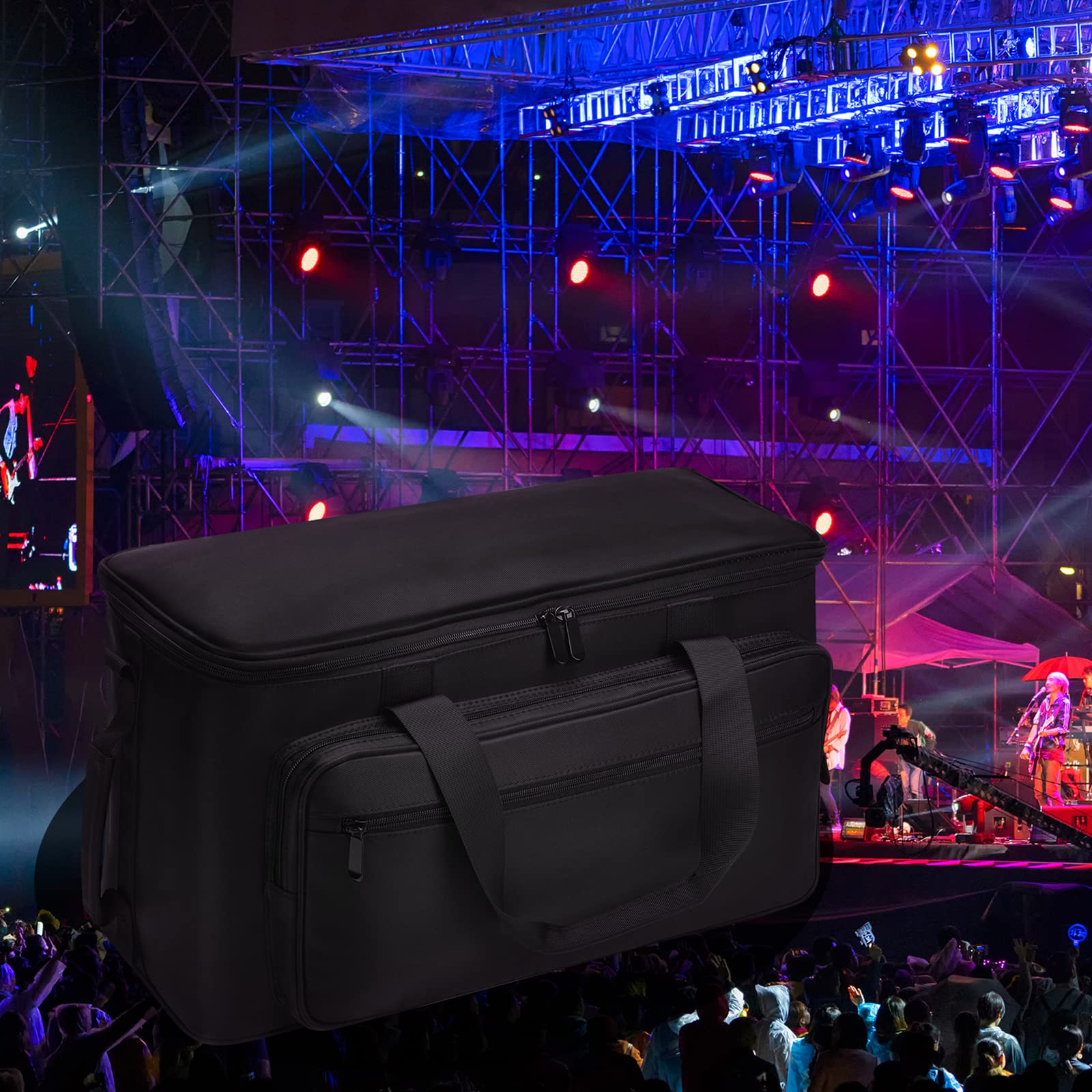 BUBM Large Travel Gig Band Cable File Bag,with double separate bags, Cord Organizer Case for DJ Gear,Sound Instrument and Musician Accessories