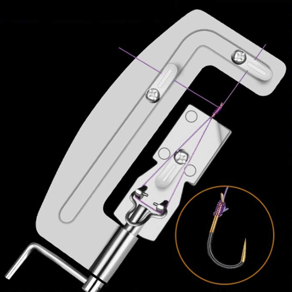 Biowlucn Automatic Fishing Hooks Line Tier + Hook Trigger Spring Machine Stainless Steel Fish Hook Line Knotter
