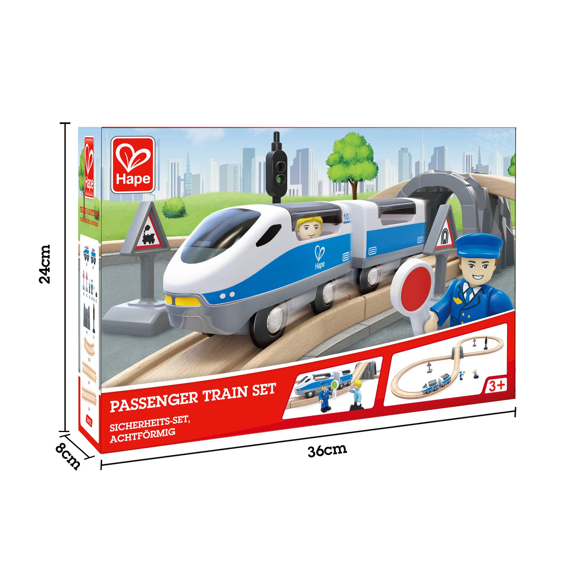 Hape E3729 Figure 8 Safety Train Railway Set, 14.76" L x 3.15" W x 9.45" H, Multicolor