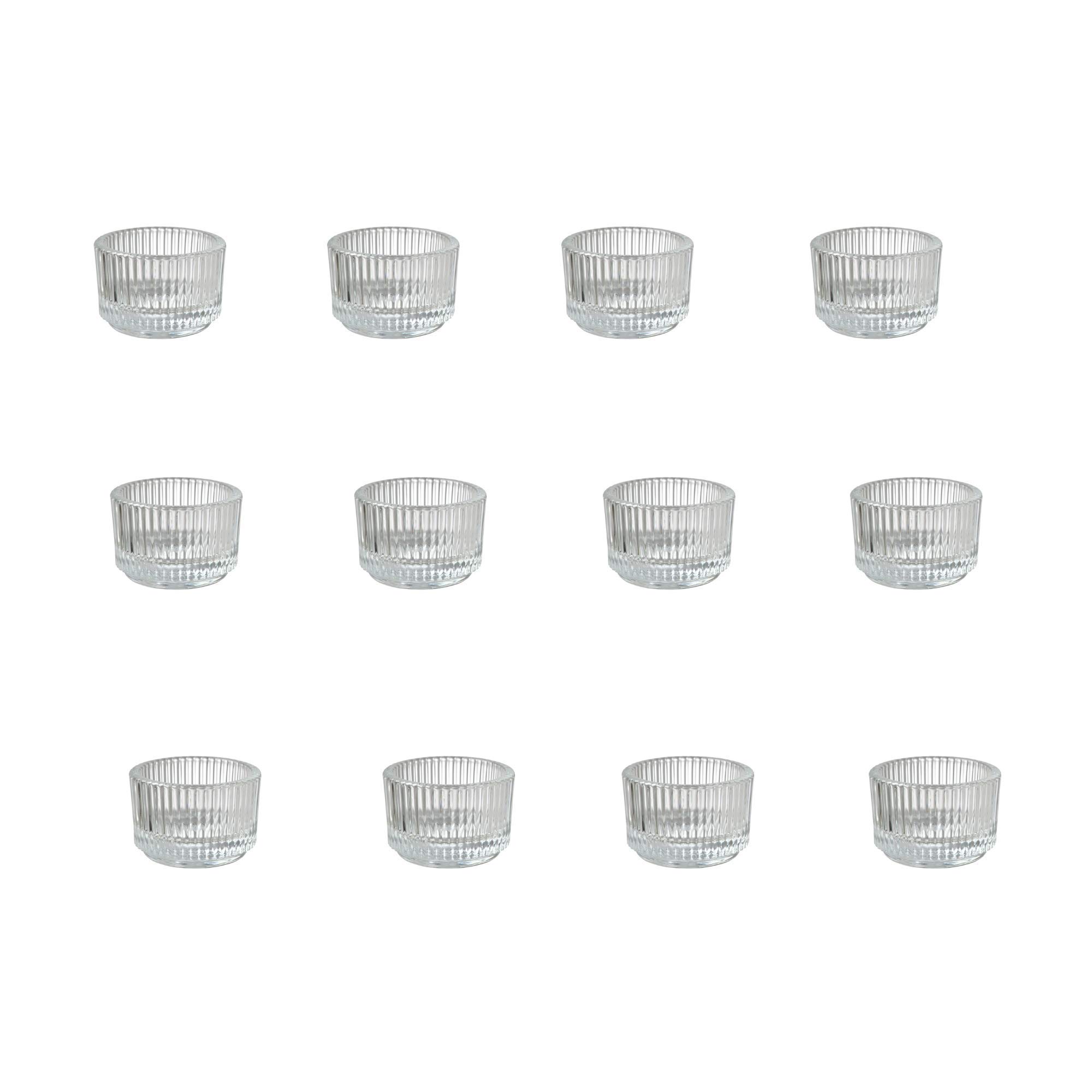 Candle Holder-Set of 12 Wedding Centerpieces for Table, Glass Tealight Candle Holders Bulk for Birthday