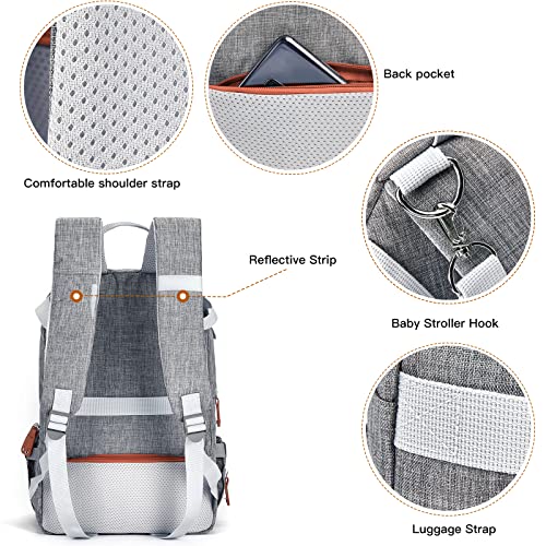 MOMIGO Breast Pump Backpack - Cooler and Moistureproof Bag Double Layer for Mother Outdoor Working Backpack with 13 Inch Laptop Compartment Fit Most Breast Pumps(Brown)