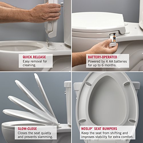 Delta Faucet 813902-N-WH Sanborne Elongated Nightlight Toilet Seat with Slow Close and Quick-Release, White