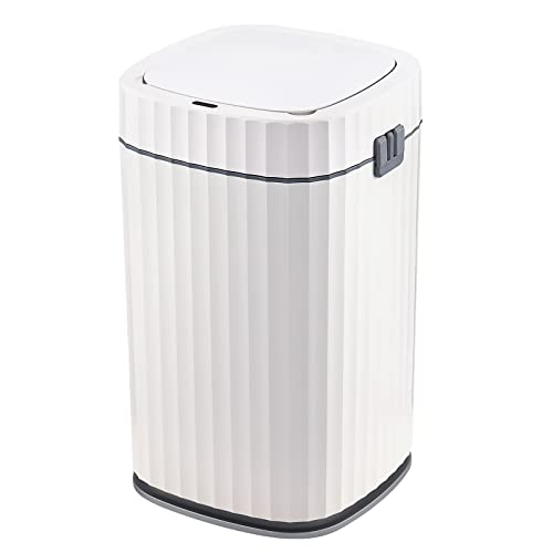 ELPHECO 4 Gallon Automatic Trash Can with Lid, 15.5 L Waterproof Motion Sensor Bathroom Trash Can, Sensor Garbage Bin for Bathroom, Office, Grey