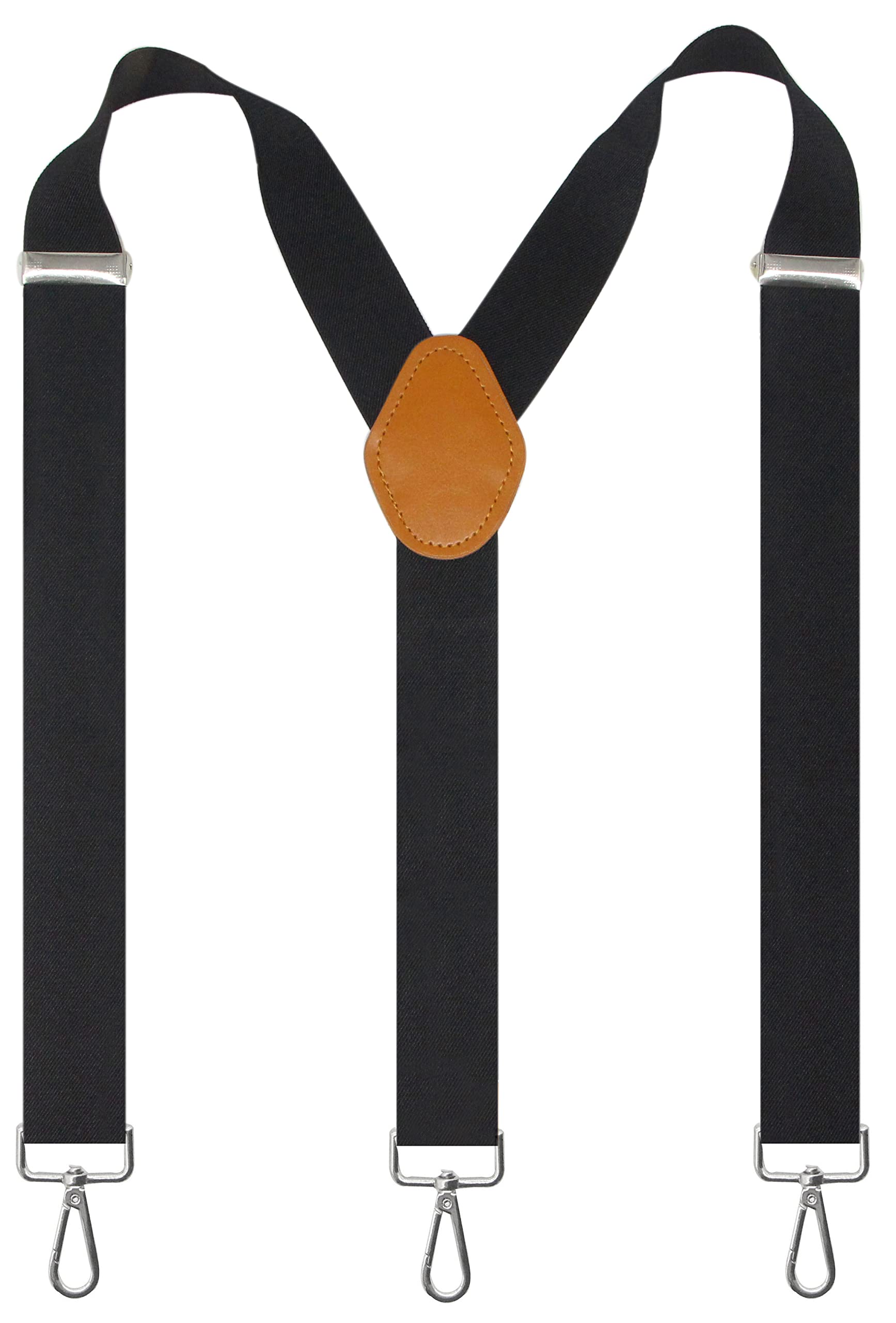 Cedrainy Suspenders for Men 3 Swivel Hooks 1.4 Inch Wide Adjustable Elastic Braces with Heavy Duty Belt Loops (Green)