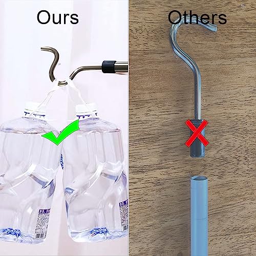 Frebuta Clothes Rack Hook Pole Sponge Handle Length 51 Inch.Hook Pole Rod To Get Clothes From High Places.Closet Clothes Hook Pole Be Used Shutters,Closet, Ceiling.Lightweight, Sturdy, Stainless Steel