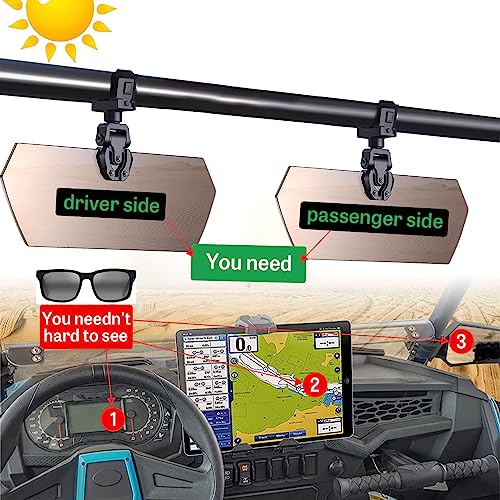 FreeAgain Upgrade UTV Sun Visor fit for Polaris Ranger RZR 1000 XP Ranger General Turbo Can am Defender Maverick X3 Kawasaki Mule Pioneer 1000,1.25β-2β Roll Bar Cage Windshield