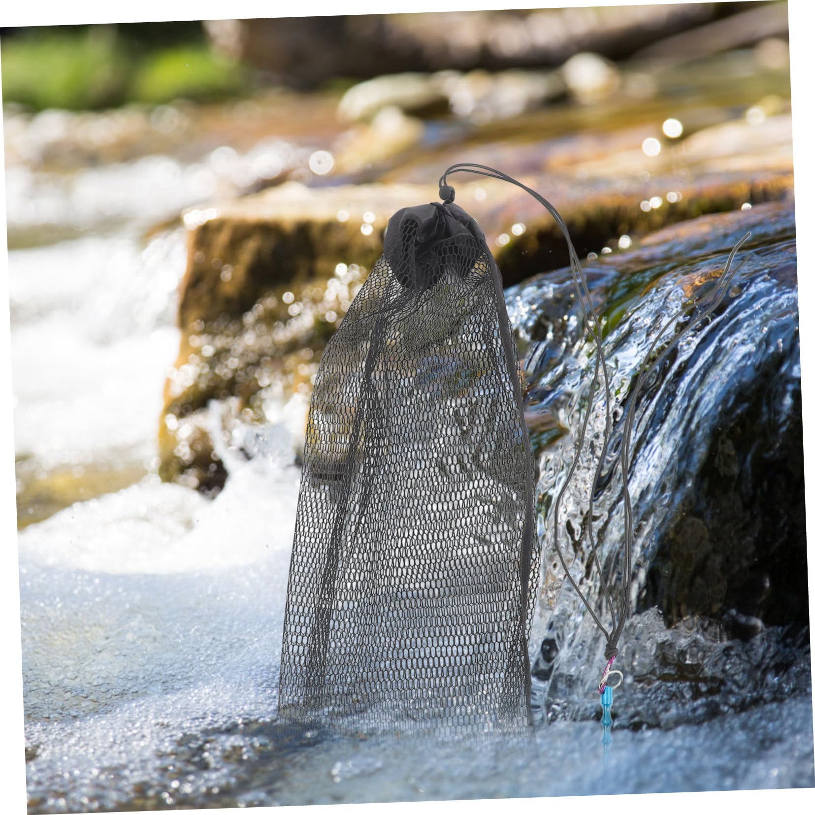 CLISPEED Fishing Tool 1 Set Fishing Net Fish Basket Beam Port Metal Fishing Net Cage Mesh