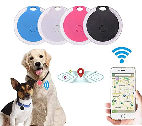 Larse Mini Cat/Dog GPS Tracking Locator, Small Portable Bluetooth Intelligent Anti-Lost Device for Luggages/Kid/Pet, Round Waterproof Bluetooth Alarm Device with Tracking Function (Pink, One Size)