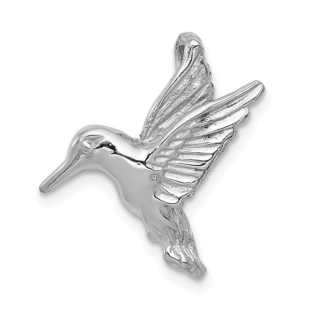 BillyTheTree Jewelry 14K White Gold Polished Open-Backed Hummingbird Slide Pendant