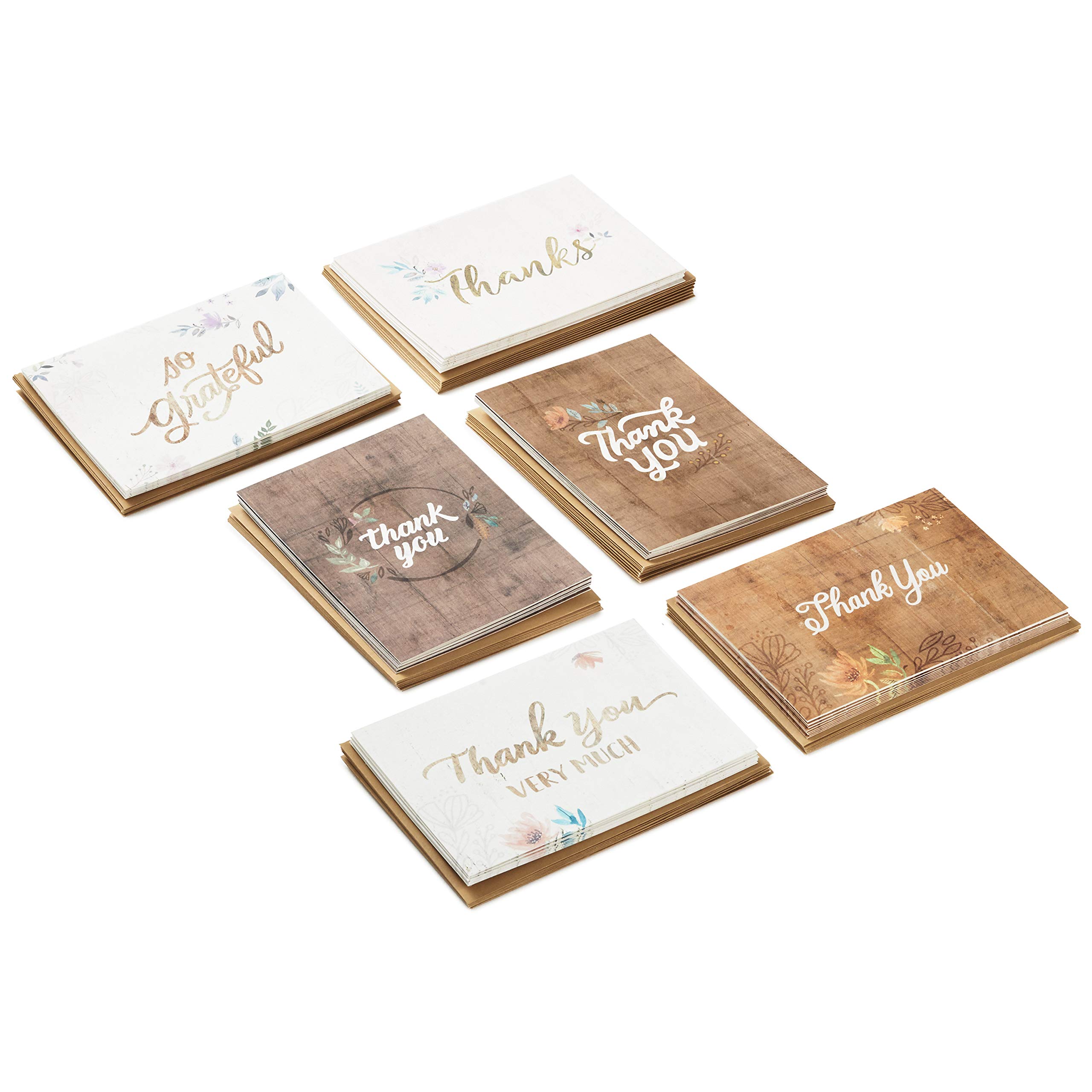 Hallmark Thank You Cards and Birthday Cards Assortment (68 Cards with Envelopes)