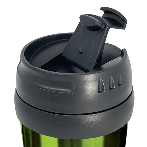 LaserGram 16oz Coffee Travel Mug, Stegosaurus Dinosaur, Personalized Engraving Included (Green)