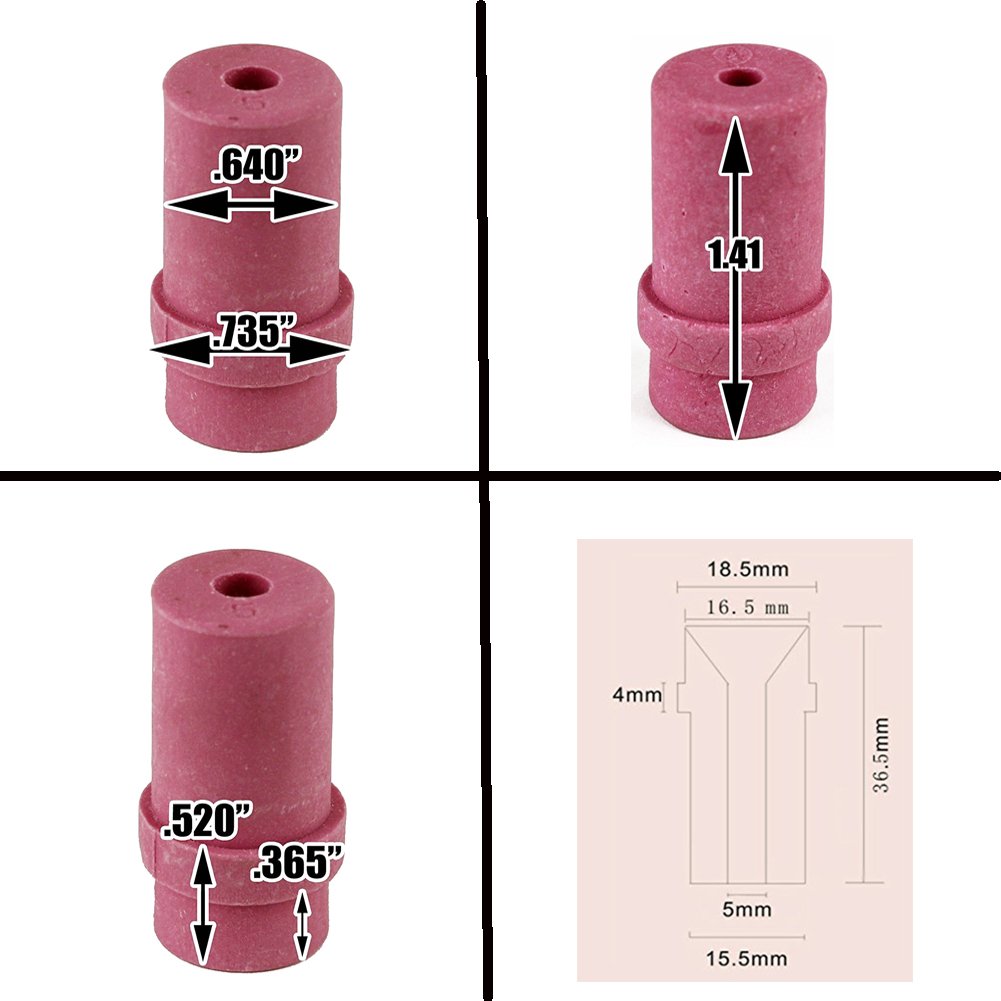 Jewboer 4pcs Ceramic Sandblaster Nozzle Tips,Abrasive Sand Blaster Blasting 4.5mm,5mm,6mm and 7mm Inner Diameter (Pack of 4)