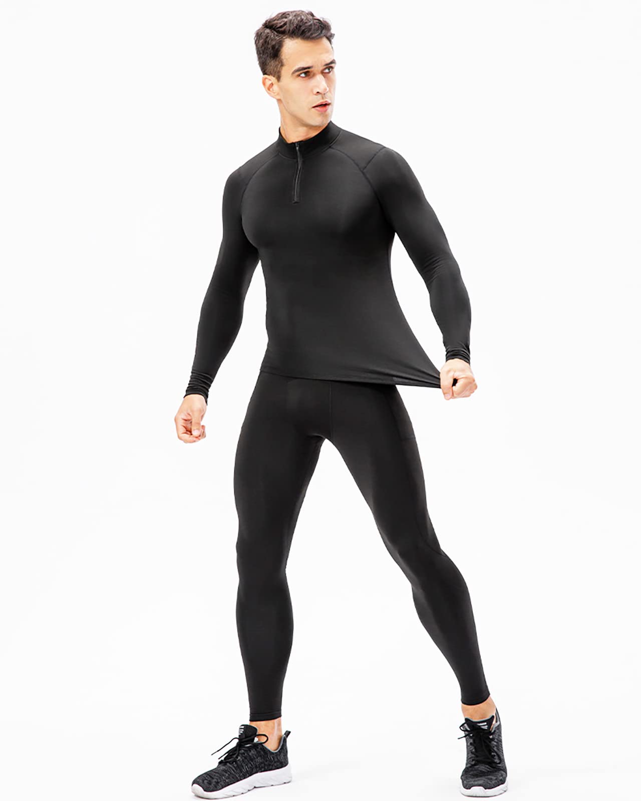 CANGHPGIN Men's Compression Pants Sports Tights for Men Gym Running Baselayer Cool Dry Workout Athletic Leggings