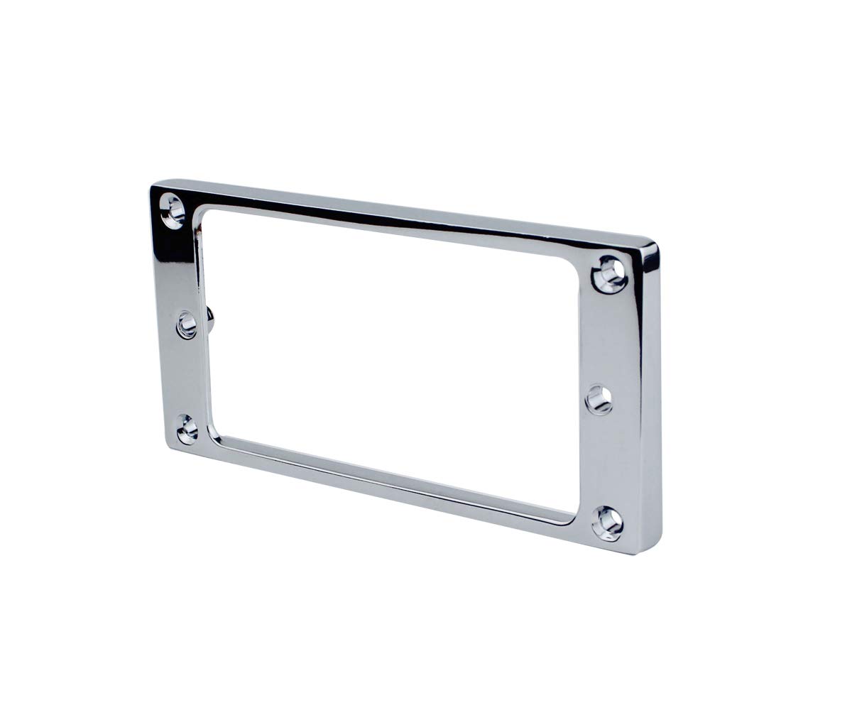 Chrome Metal Pickup Mounting Ring Set - 2PCS Flat Top Bridge Neck Humbucker Pickups Cover Frame Electric Guitar Replacement Part