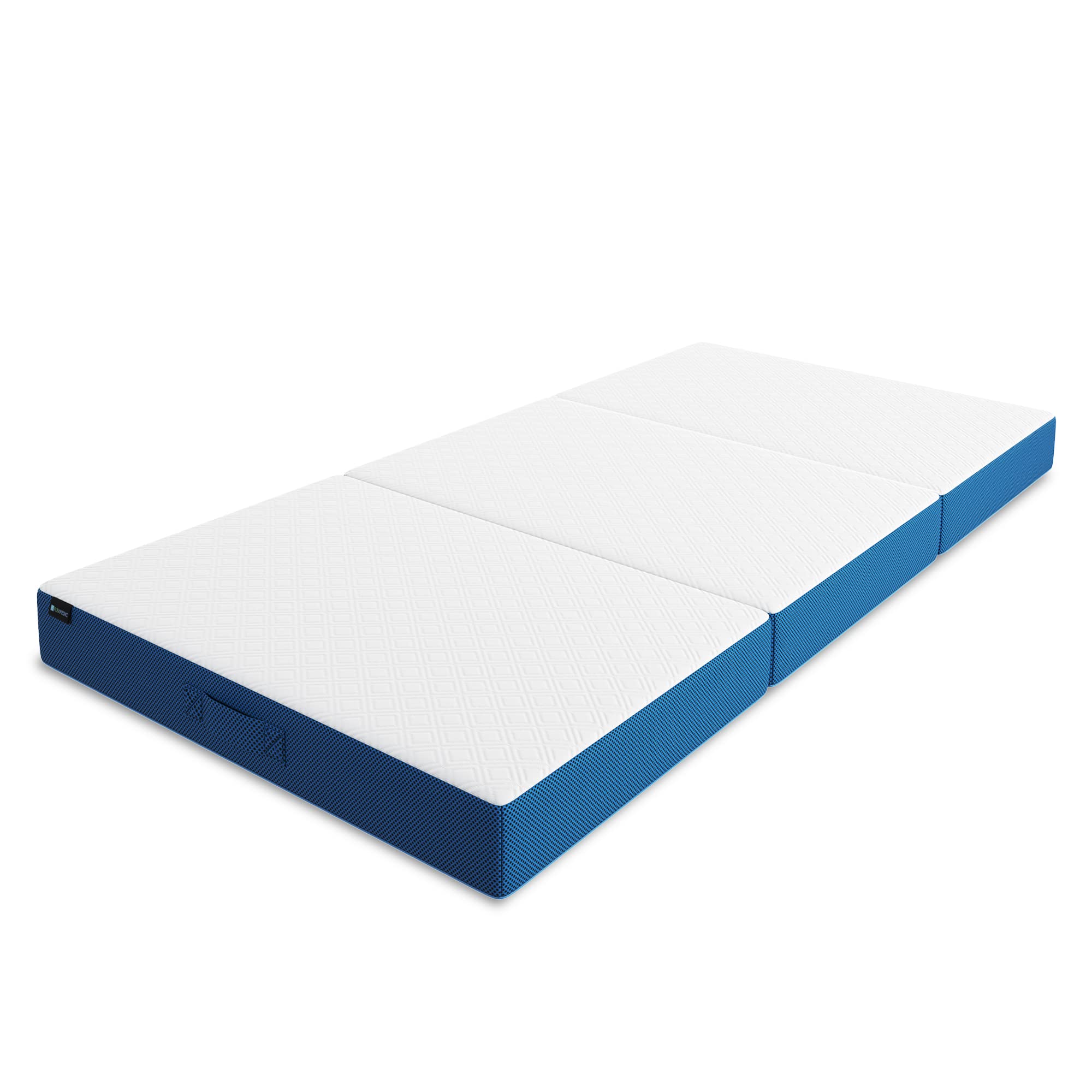 FlexPedic Tri Folding Mattress, Tri-fold Memory Foam Mattress Pressure-Relief, Gel-Infused Foldable Mattress with Washable Cover, Portable Bed Tri Fold Mat RV Bunk Camping, Queen Size 4 Inch