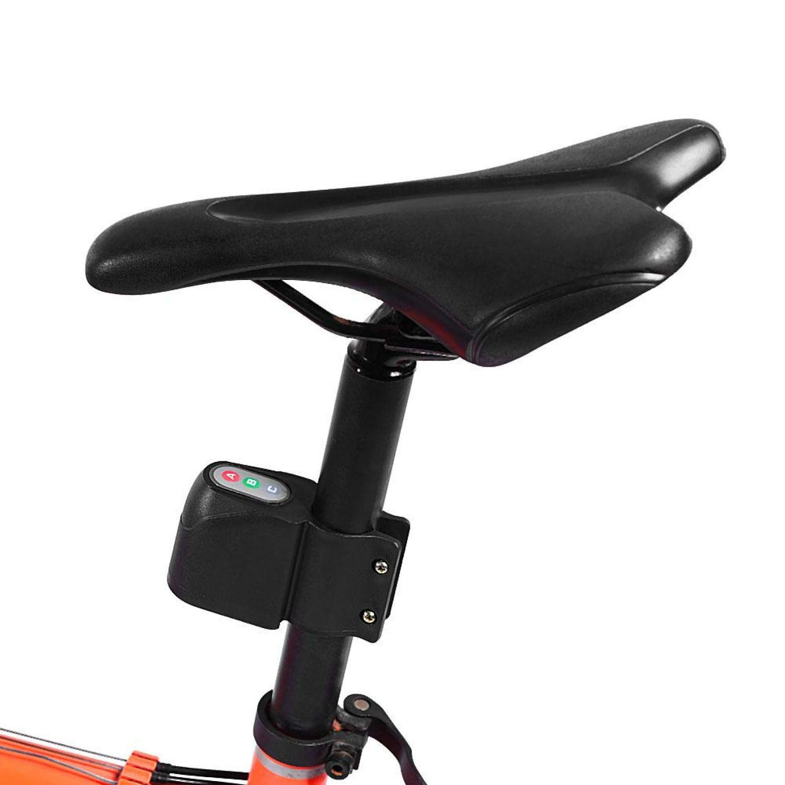 Bike Lock, Resettable 4Digit Code That You Can Reset The Combination As Often As You Like,Security Alarm Tool(Color : Black)