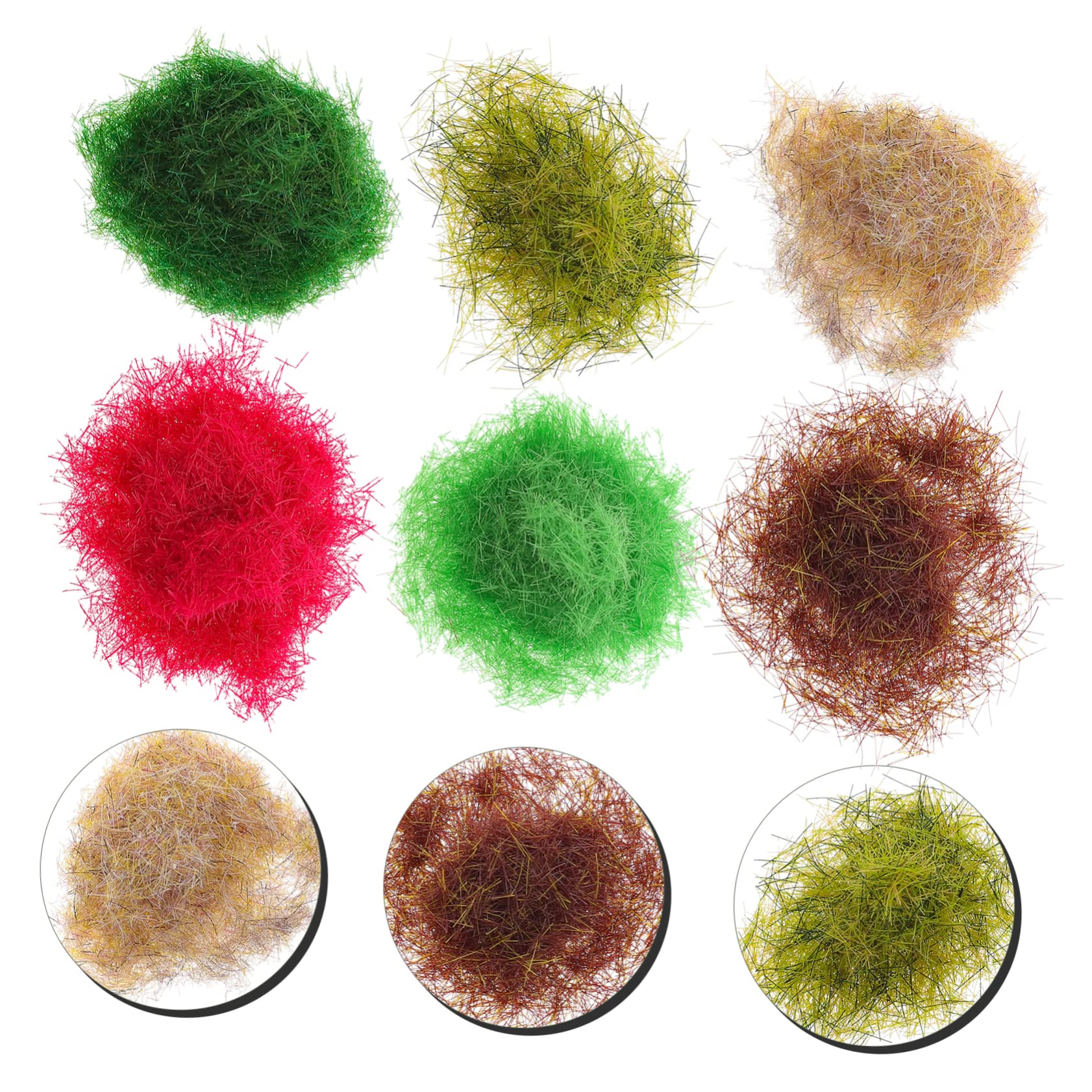 CANIGHT 4pcs 6 Sand Table Turf Material Hand Decor Artificial Plants Artificiales para Diorama Accessory Scene Layout Decor Basing Materials for Miniatures Nylon