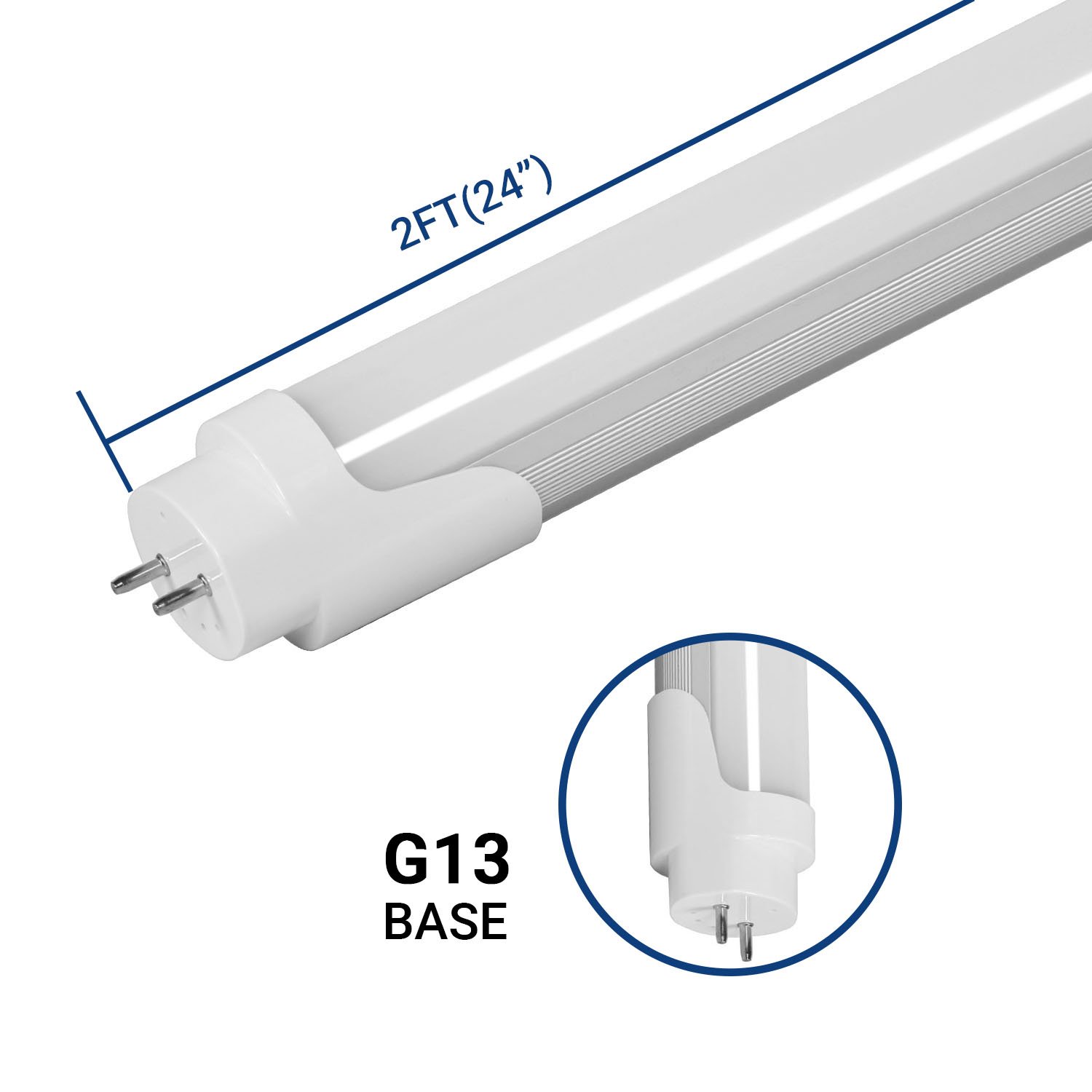 jimwhen 2Pack 2FT LED Tube Light Bulbs, Ballast Removed, 9W, 5000K Daylight White 2000LM,T8 Fluorescent LED Bulb Replacement, G13 Lighting Fixtures for Garage Closet