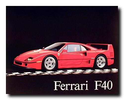 Ferrari F40 Automobile Sports Classic Auto Car Wall Art Print Poster (16x20)