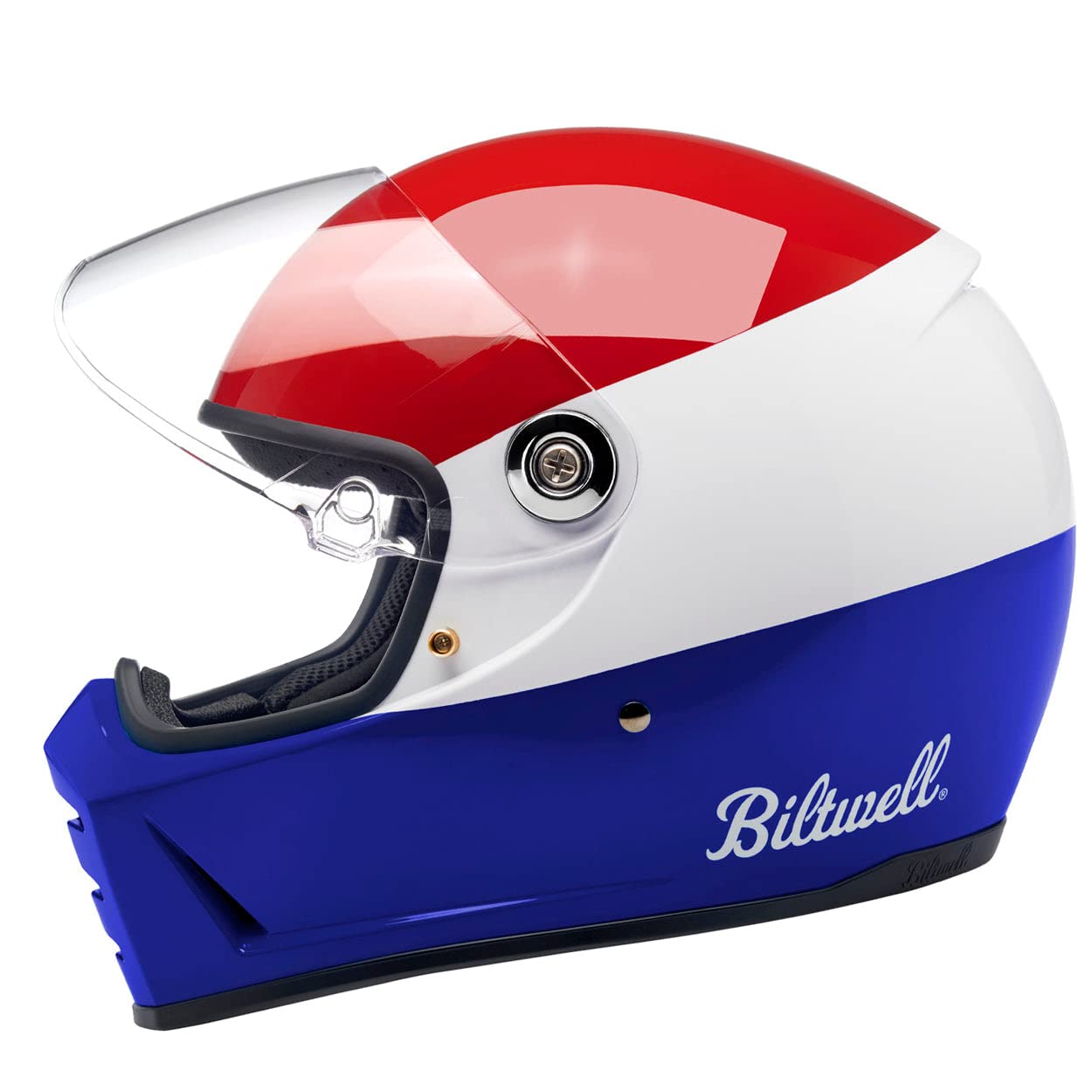 Biltwell | Lane Splitter | DOT & ECE Approved | Motorcycle Helmet | Full Face with Visor | Podium Gloss Red White Blue | XX-Large
