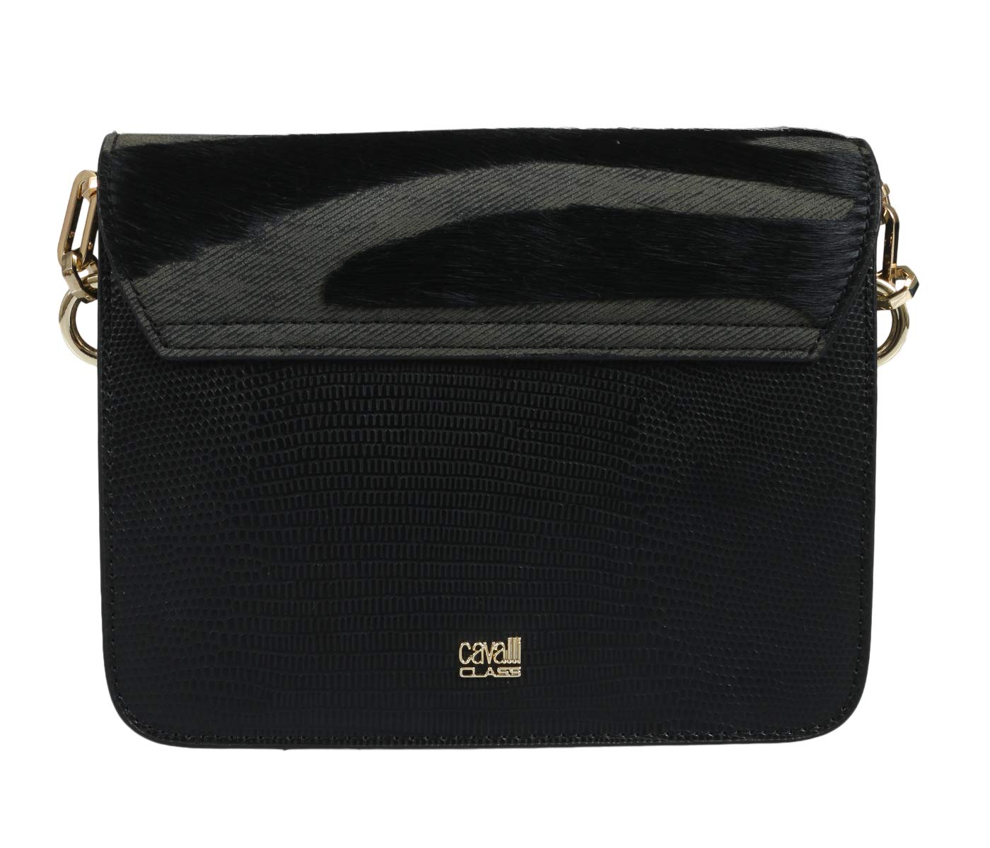 ROBERTO CAVALLI HXLPG6 999 Black/Olive Shoulder Bag for Womens