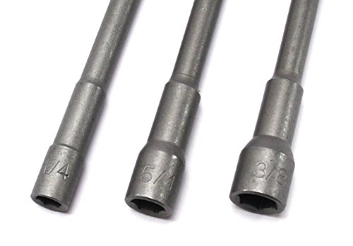 Elitexion 6 Inch Long Magnetic Nut Setters 1/4 inch Hex Shank Heavy Duty for 1/4, 5/16, and 3/8 inch Set – 3 Piece Set