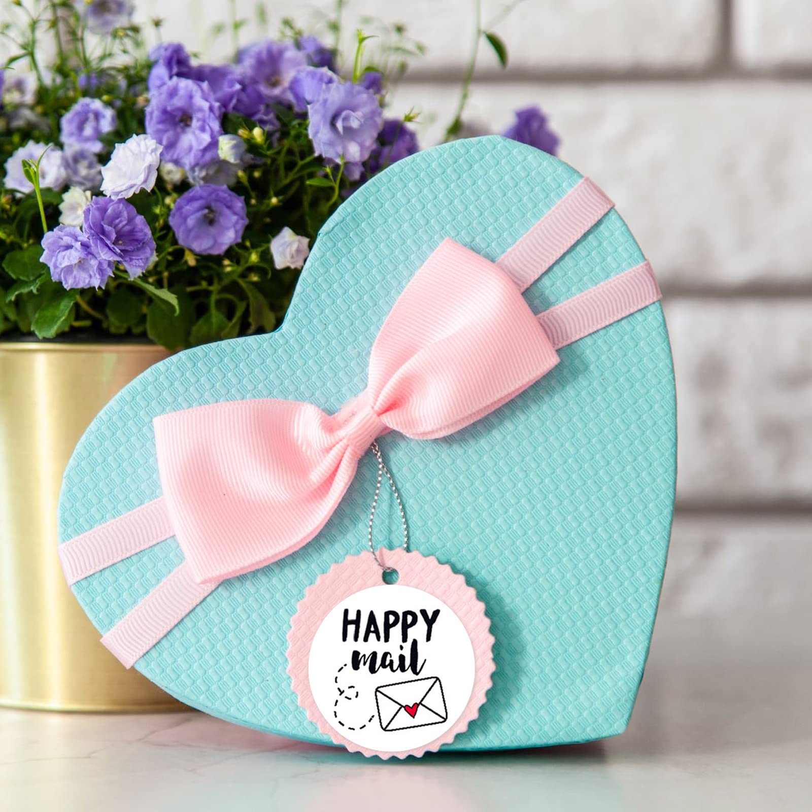 Happy Mail Labels 1 Inch Round 500 Stickers Envelop Seals for Small Business Shipping Packaging Sticker