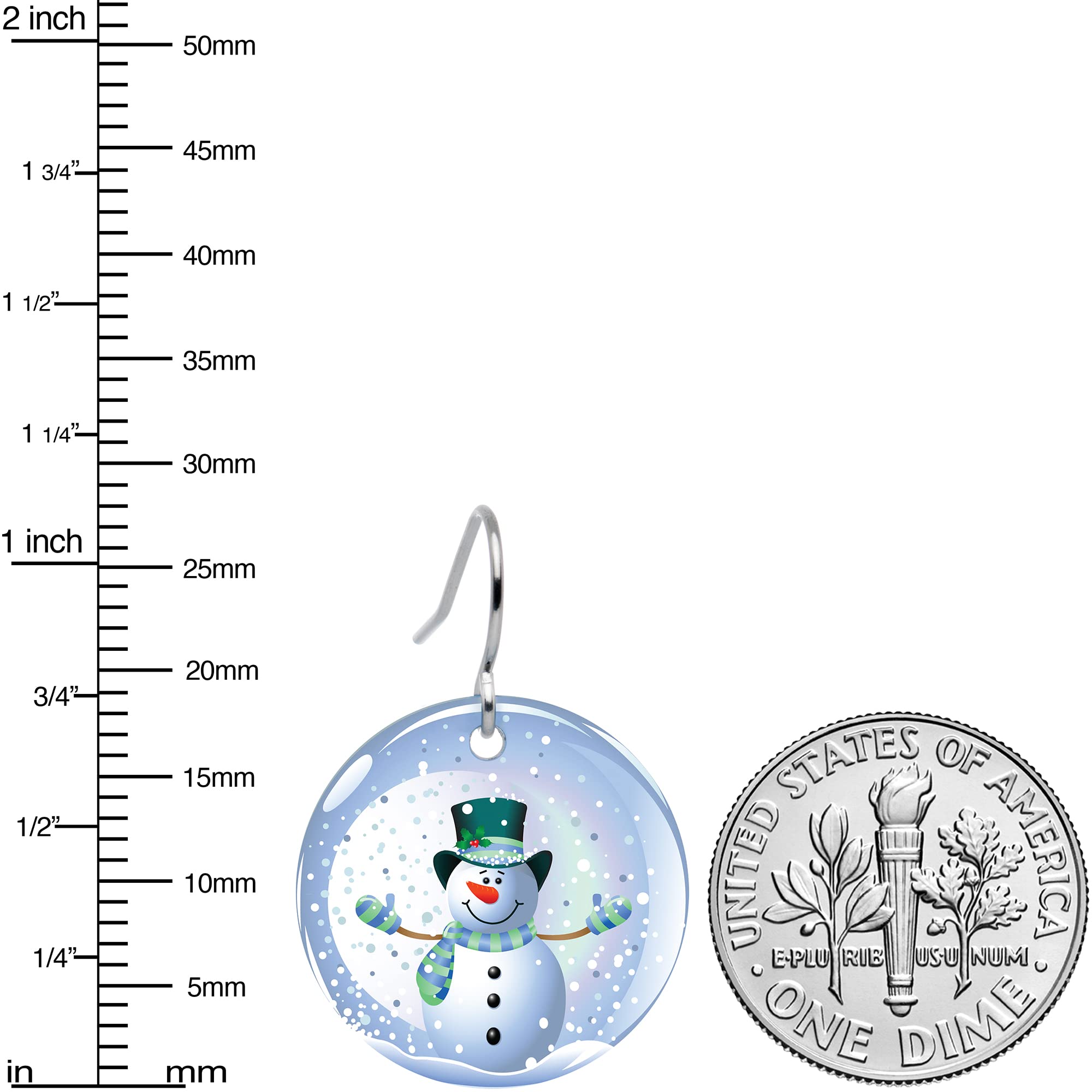Body Candy Womens Logo of Holiday Snow Globe Snowman Earrings