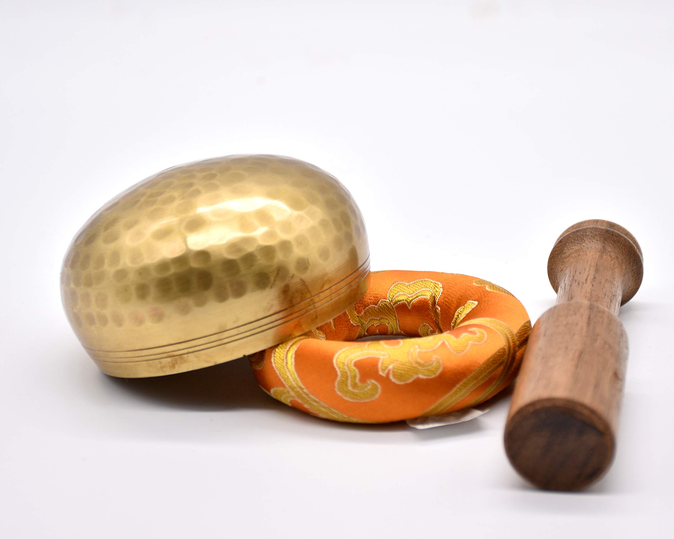 Hand beaten Tibetan Singing Bowl gift set - Yoga Chime - Meditation Bowls- Tibetan Bell - Handcrafted in Nepal - Free Mallet cushion
