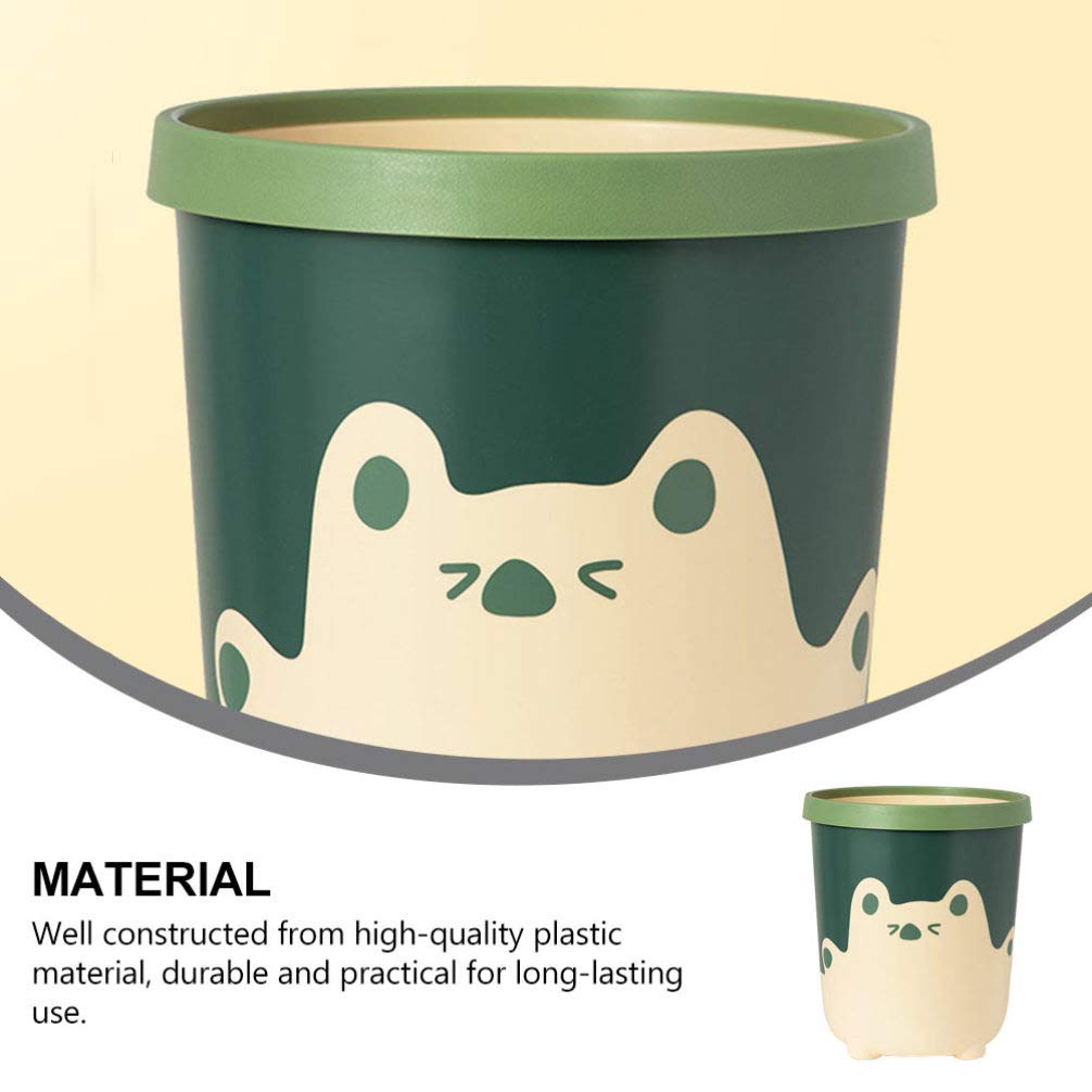 Hemoton 1pc Cartoon Trash Can Plastic Trash Can with Lid Plastic Garbage Bin Plastic Trash Container Kitchen Trash Bin Bathroom Plastic Garbage Can Plastic Pp Small Trash Can Office Mini