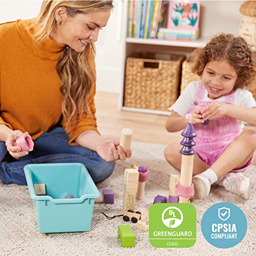 ECR4Kids Scoop Front Storage Bin, Multipurpose Organization, Contemporary, 30-Piece