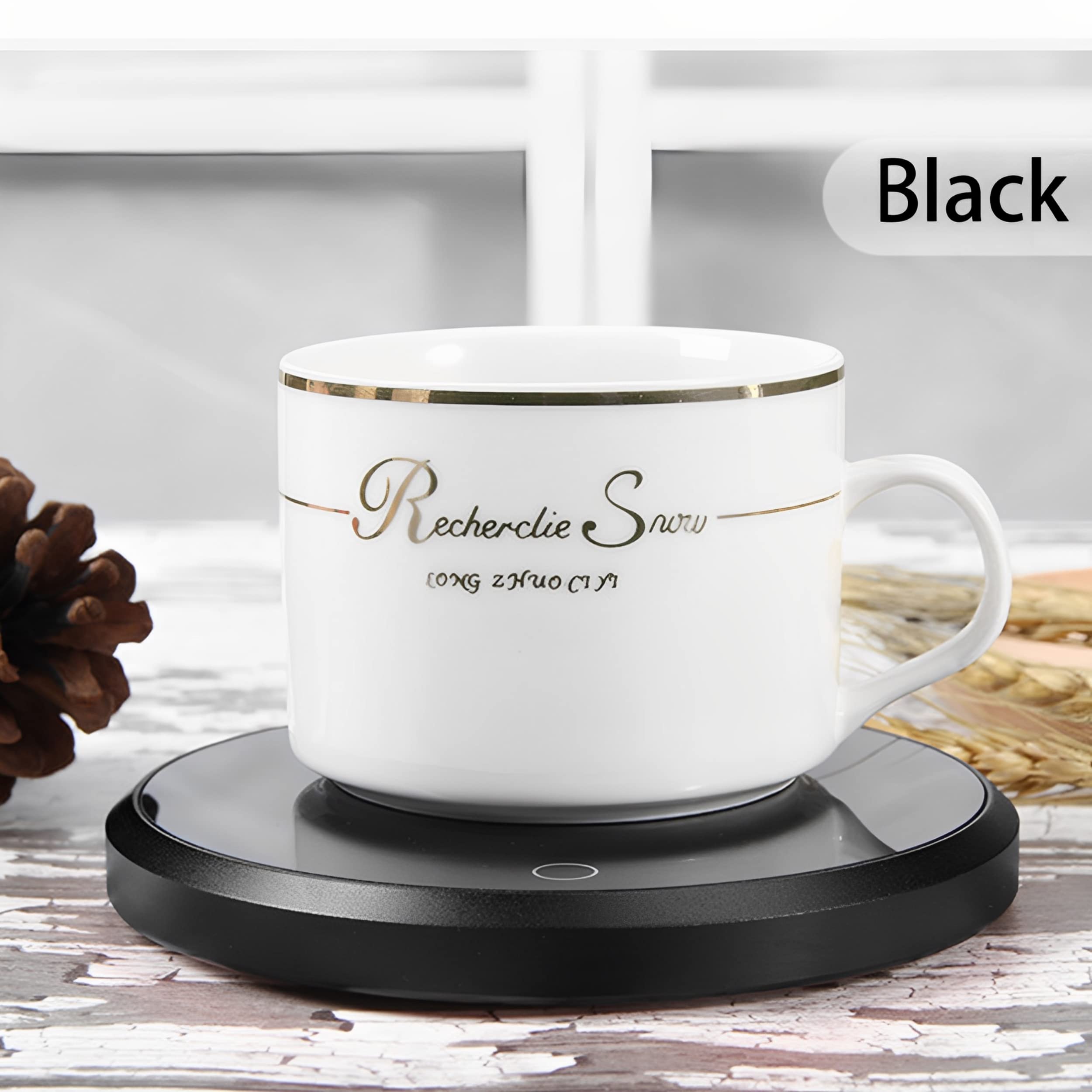 Coffee Mug Warmer with 2 Temperature Setting, Auto Shut Off Electric Cup Warmer for Desk, Smart Cup Warmer for Heating Coffee, Milk, Tea and Beverage, Black