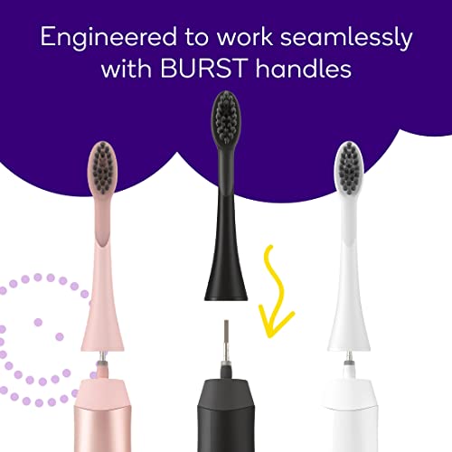 BURST Toothbrush Heads - Genuine BURST Electric Toothbrush Replacement Heads for BURST Sonic Toothbrush β Ultra Soft Bristles for Deep Clean, Stain & Plaque Removal - 3-Pack, Rose Gold