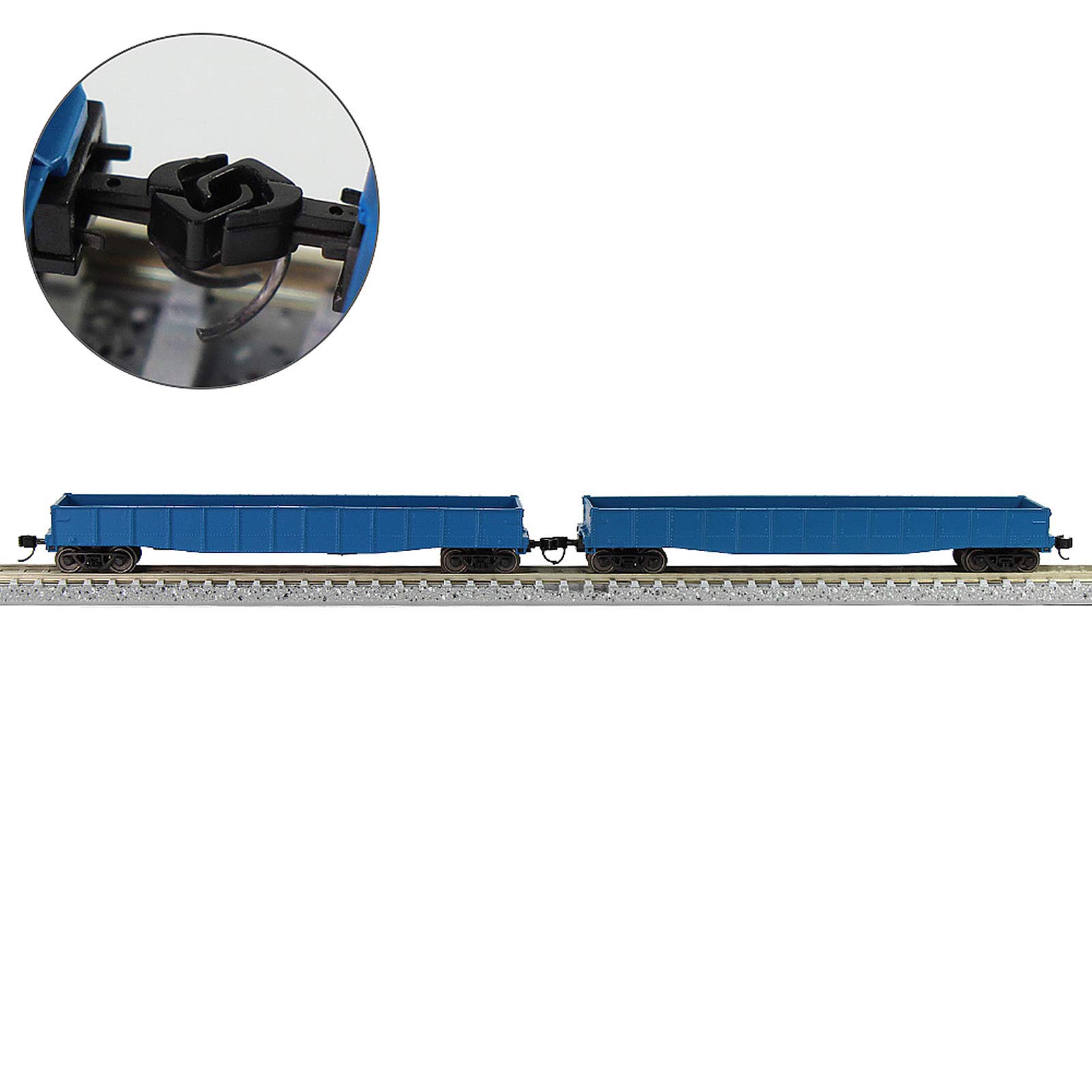 C15014 N Scale 3pcs Gondolas Car 1:160 Model Train Railway Flat Car Wagon (Blue)