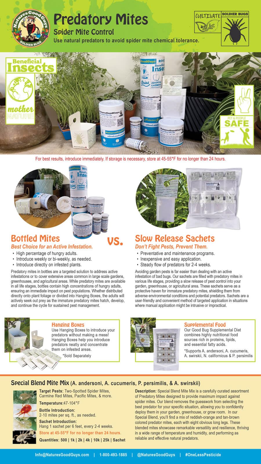 Natures Good Guys - Amblyseius swirskii (10,000 Mites per Bottle)