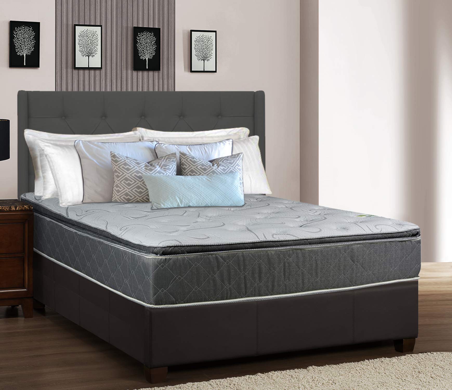 Greaton Medium Plush Foam Encased Hybrid Pillowtop Innerspring Fully Assembled Mattress, Good for The Back, Full XL, Size