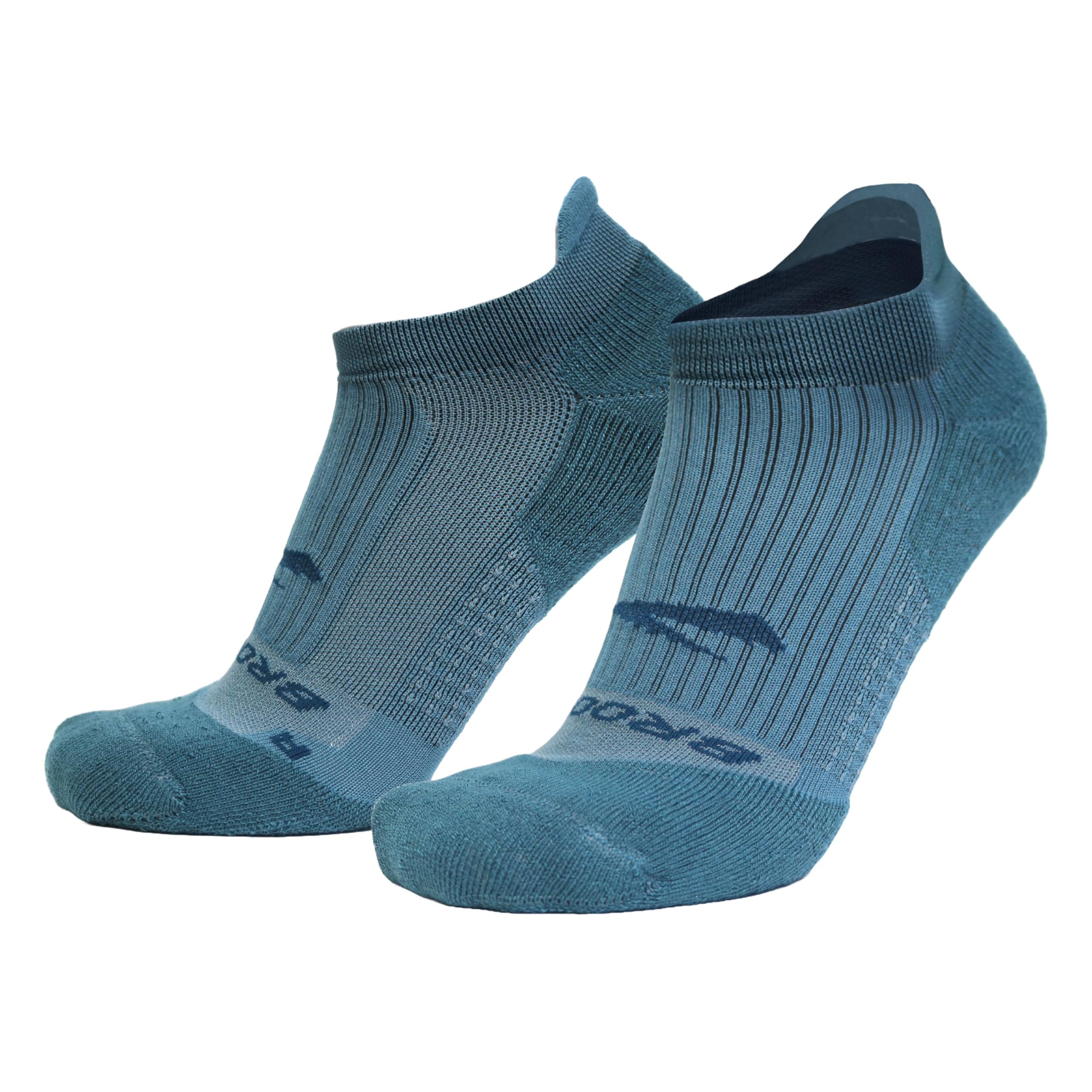 Brooks Ghost No Show Socks I Performance Running Low Profile Socks with Arch Support for Men & Women - Sun Glow/Marigold/White - X-Large
