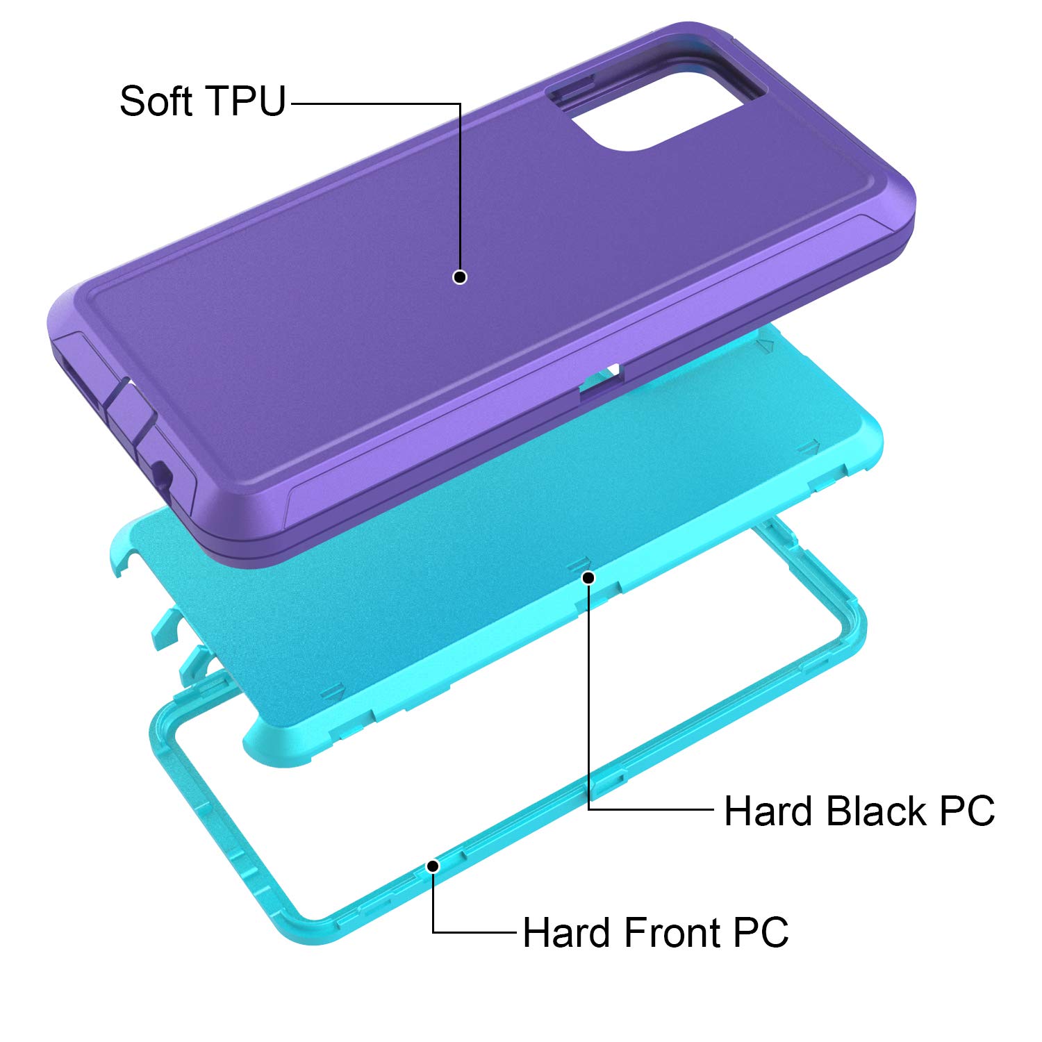 Bnuoda Galaxy A71 5G Case, Heavy Duty Shockproof Cover Full-Body Armor Protective Defender Case for Samsung Galaxy A71 5G US Version NOT Compatible with The UW Version and International Version