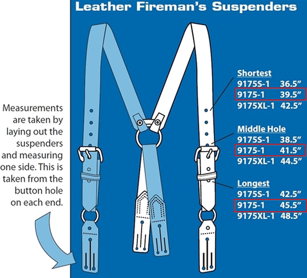 Boston Leather 9175 Leather Firefighter Suspenders