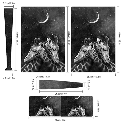 Couple Giraffe at Night with Dark Galaxy Sky Full Protective Skin Cover Design Wrap Decal Sticker Compatible with PS5 Digital Edition Console and Controller