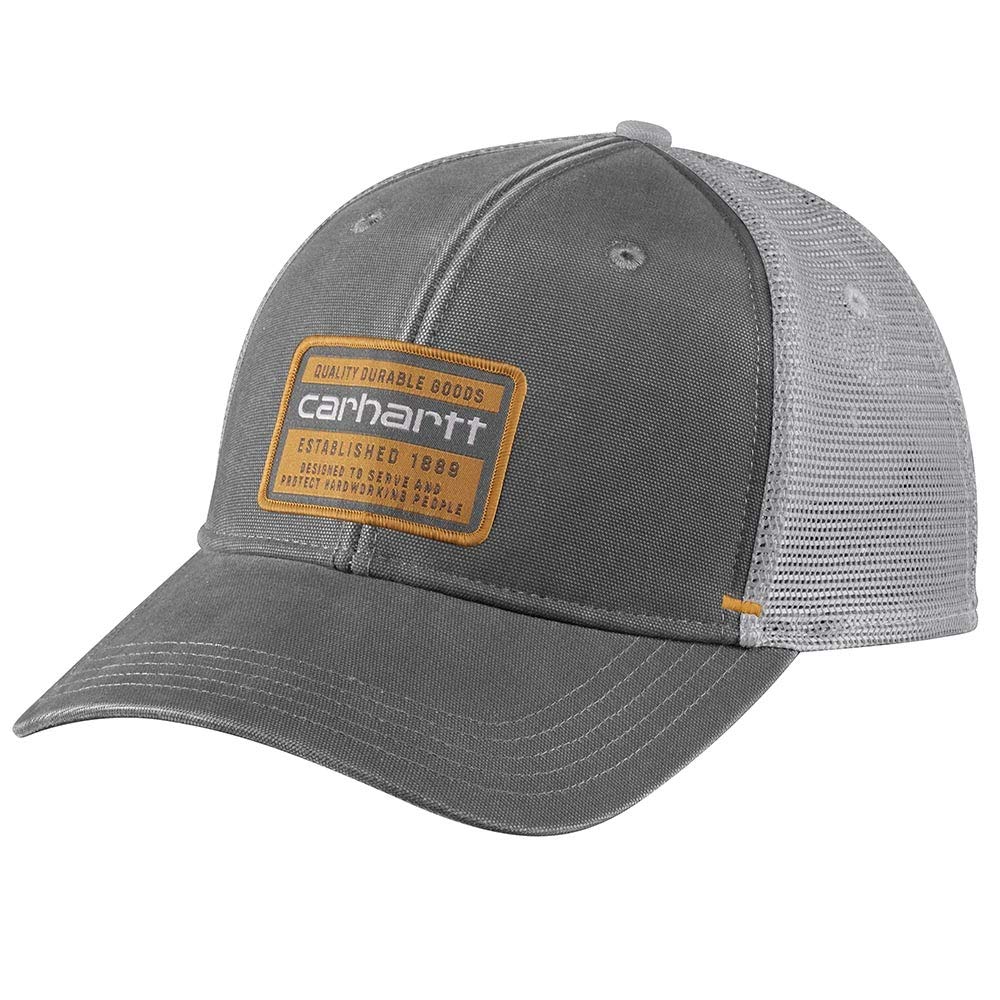 Carhartt Men's Canvas Mesh Back Quality Graphic Cap, Charcoal, OFA