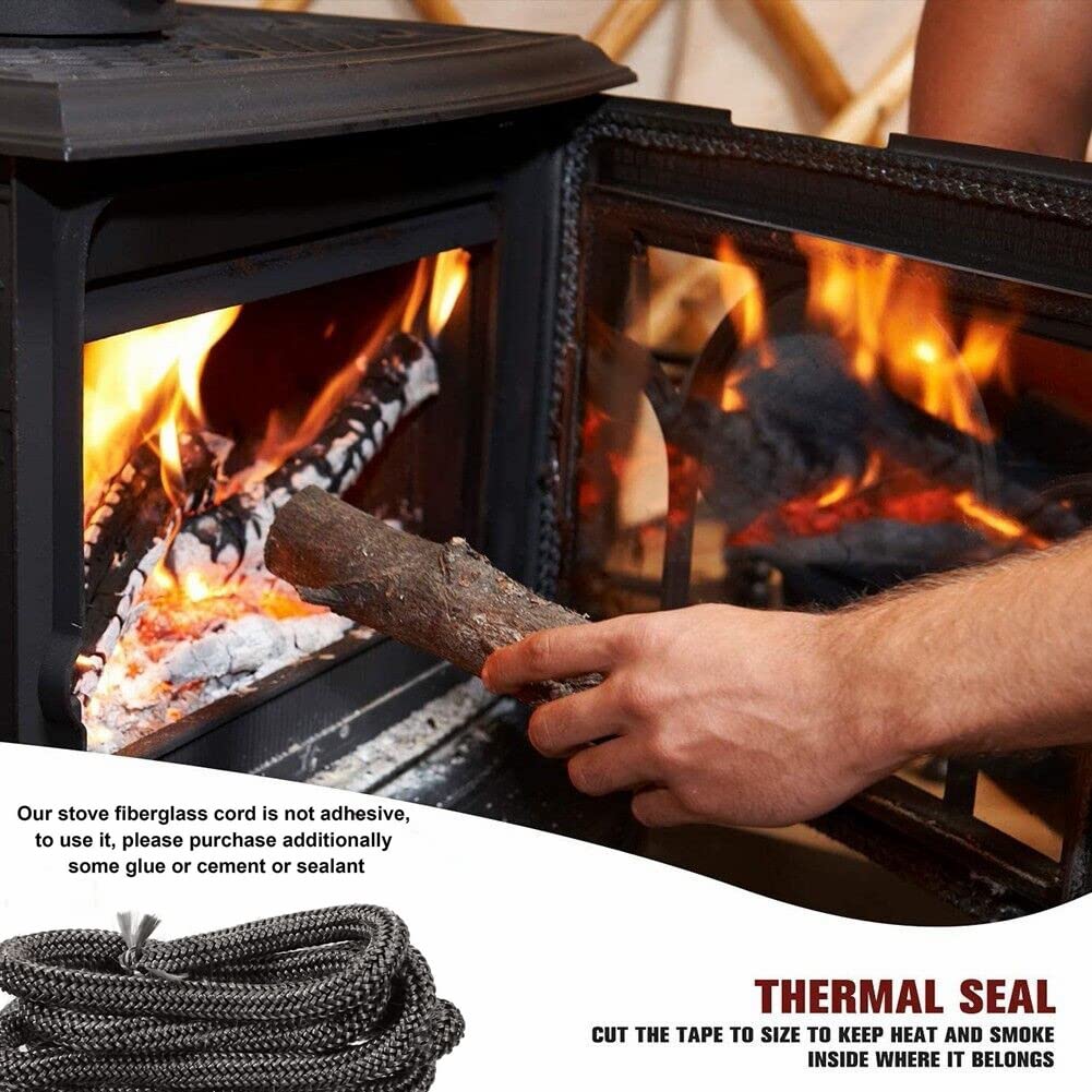 BSTFLEX Graphite Impregnated Fiberglass Rope Seal Gasket Replacement for Wood Stoves- 1" x 72"
