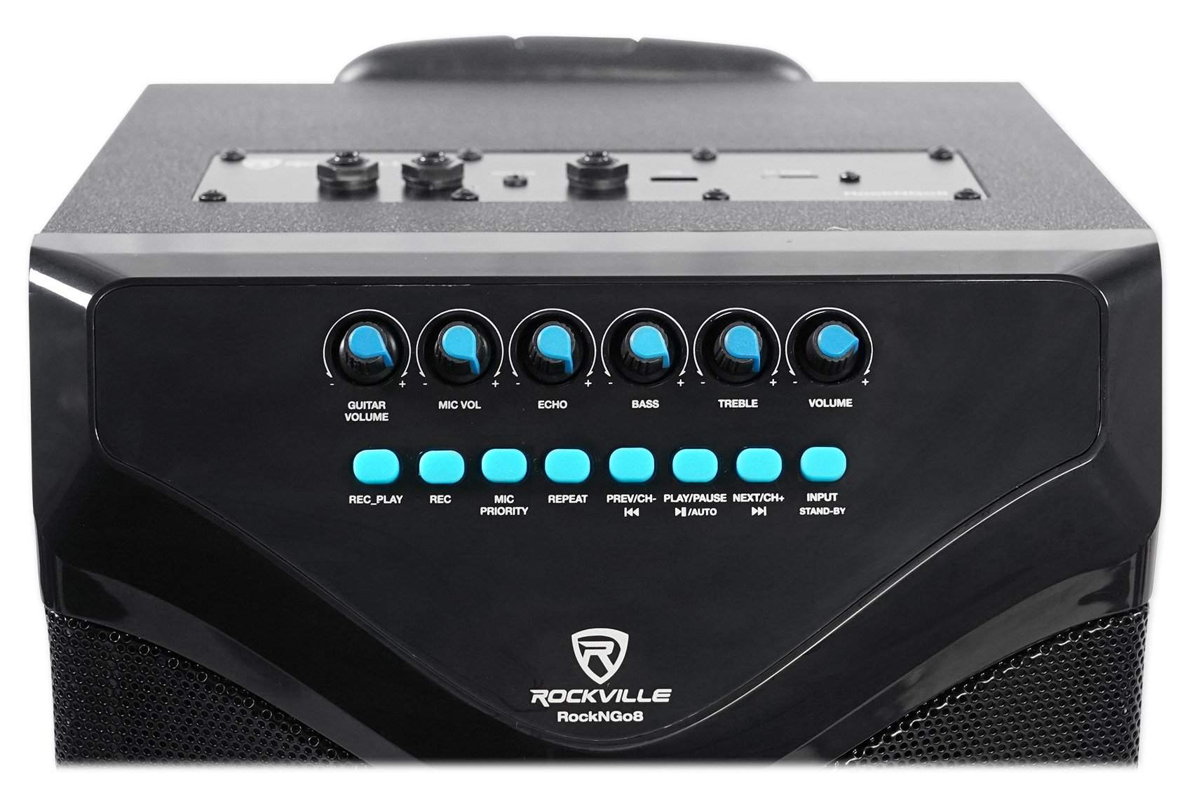 Rockville ROCKnGo 8" Rechargeable PA Speaker w/Bluetooth+Headset+Wireless Mic